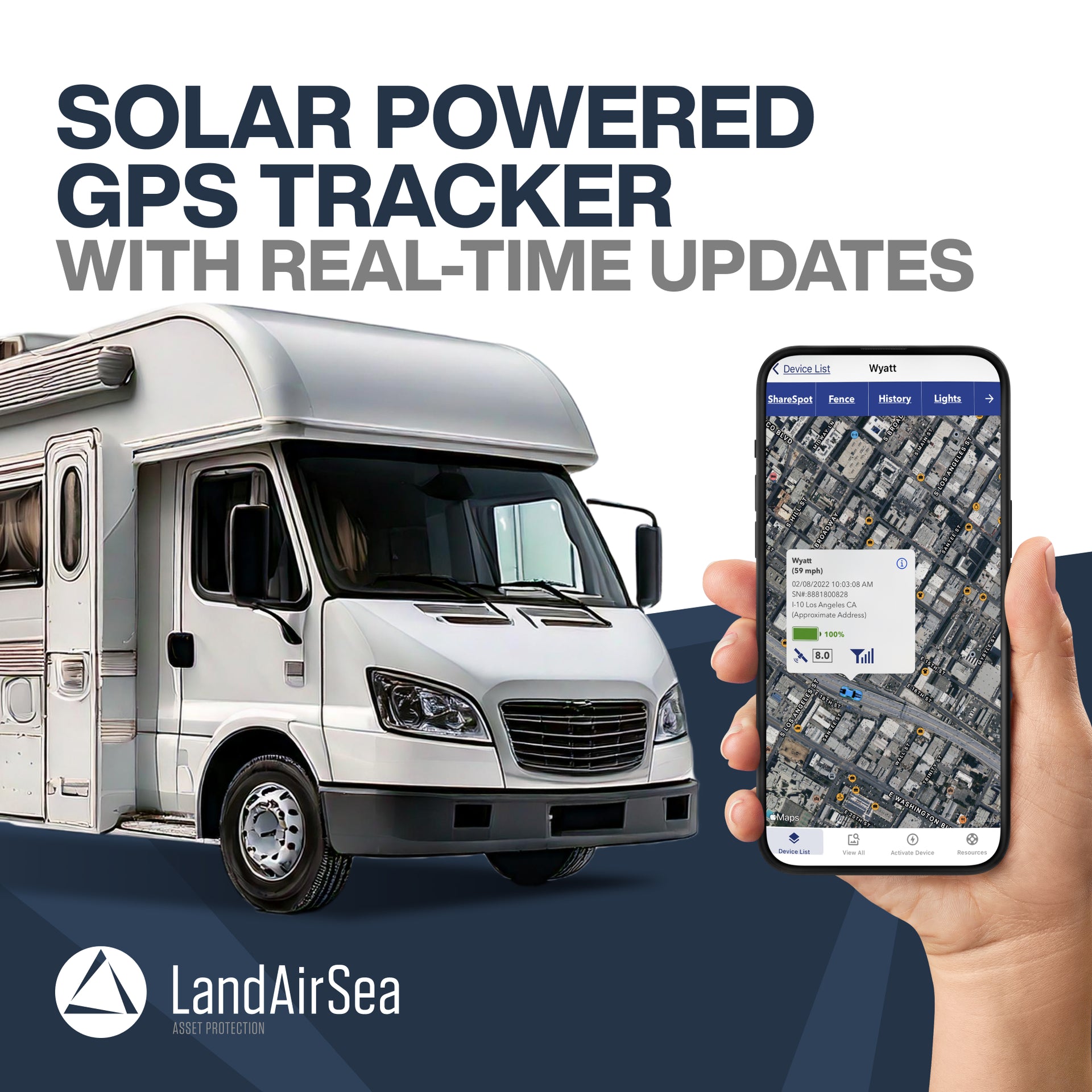 Solar GPS Tracker Real-Time Tracking Solution | LandAirSea