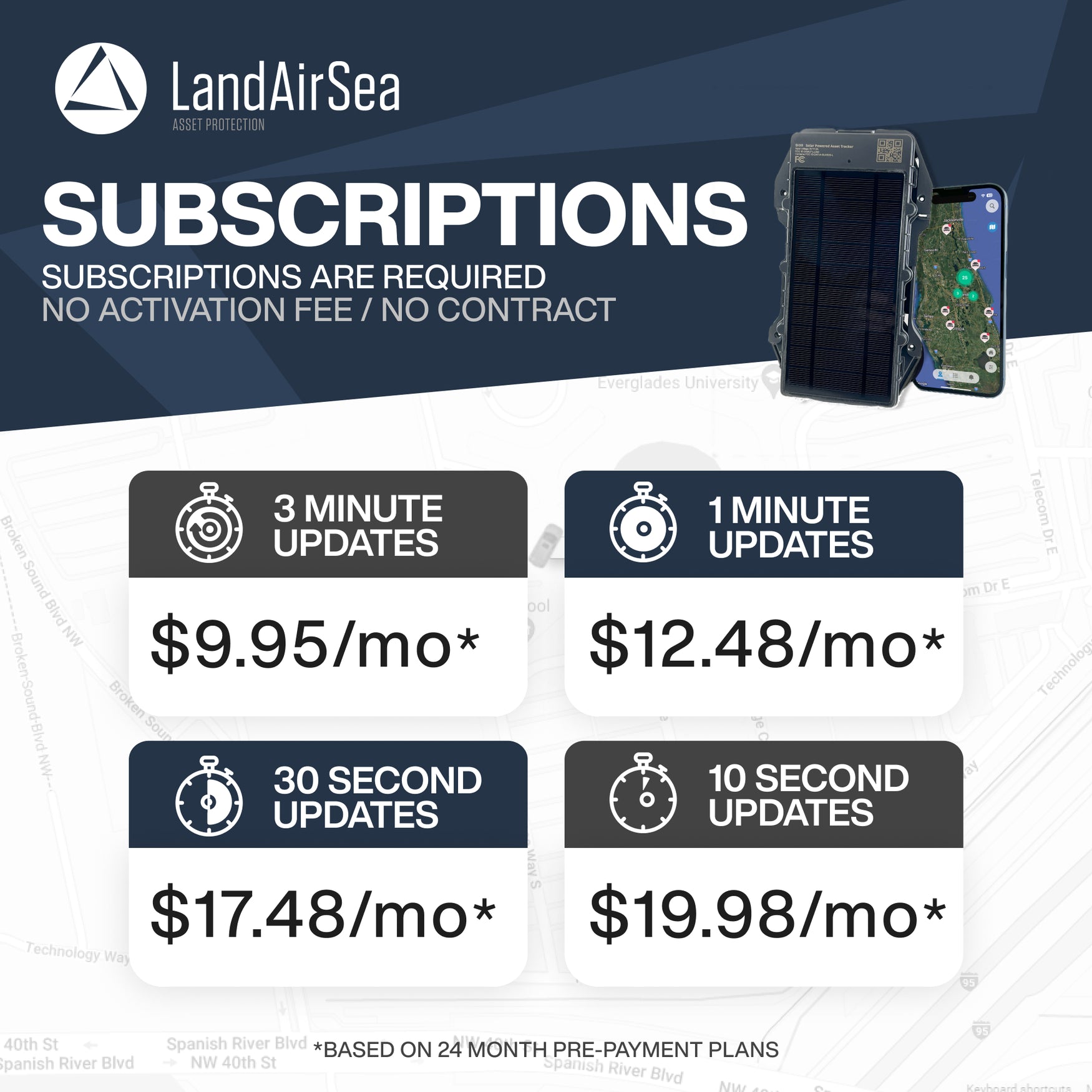 Solar GPS Tracker Real-Time Tracking Solution | LandAirSea